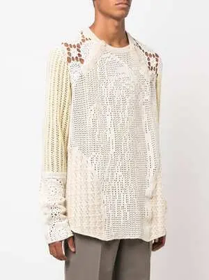 MARINE SERRE Regenerated Crochet Raglan Jumper