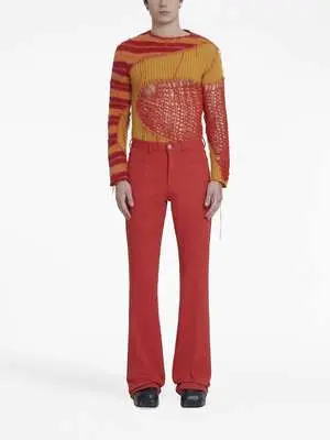 Marni Pressed-crease Flared Trousers - Red