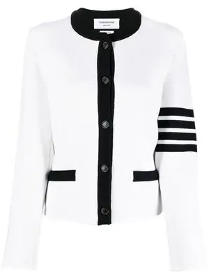 Thom Browne 4-bar Stripe Cardigan - White
