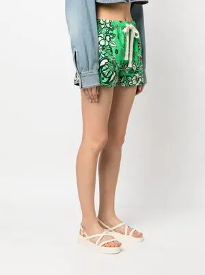 Red Valentino Floral-print Drawstring Shorts