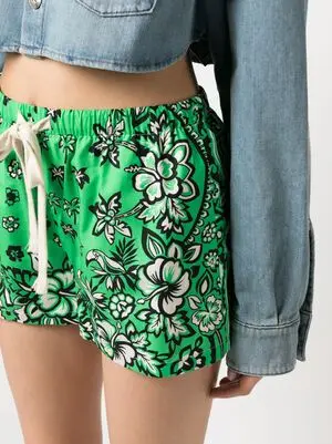 Red Valentino Floral-print Drawstring Shorts