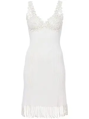 Proenza Schouler Embroidered Ribbed-knit Mini Dress