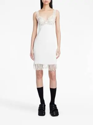 Proenza Schouler Embroidered Ribbed-knit Mini Dress