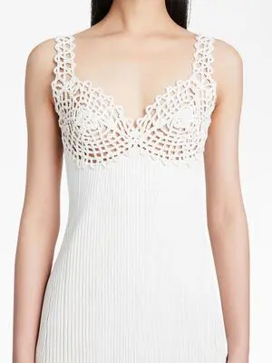 Proenza Schouler Embroidered Ribbed-knit Mini Dress