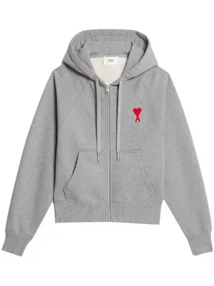 AMI Paris Embroidered-logo Detail Hoodie