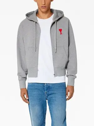 AMI Paris Embroidered-logo Detail Hoodie