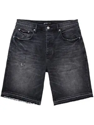 PURPLE BRAND Distressed Denim Shorts - Black