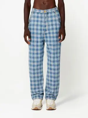 Ami Alex-fit Checkered Straight Jeans