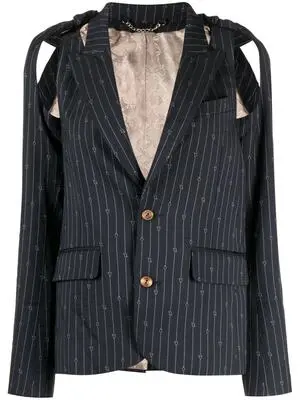 CHARLES JEFFREY Pinstripe Cut-out Blazer