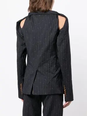 CHARLES JEFFREY Pinstripe Cut-out Blazer