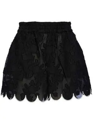 La DoubleJ Floral Jacquard Shorts - Black