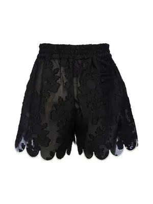La DoubleJ Floral Jacquard Shorts - Black