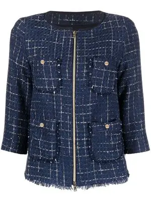 Herno Zip-up Tweed Jacket