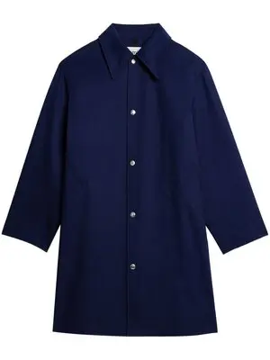 Ami Press-stud Shirt Coat - Blue