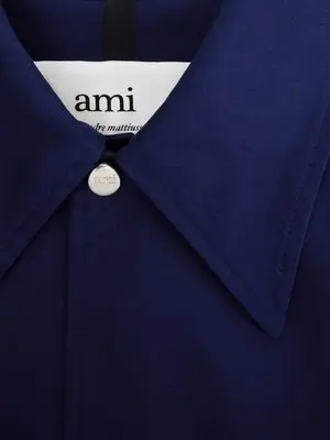 Ami Press-stud Shirt Coat - Blue