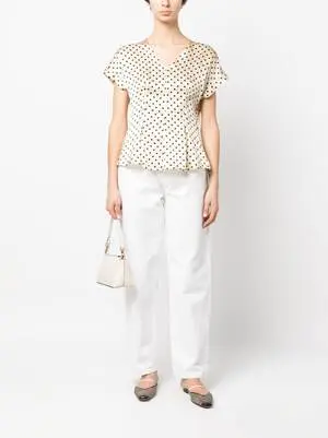 Aspesi Polka-dot Flared Blouse