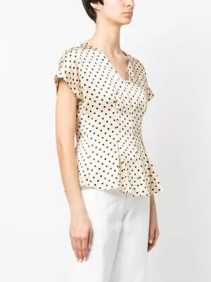 Aspesi Polka-dot Flared Blouse