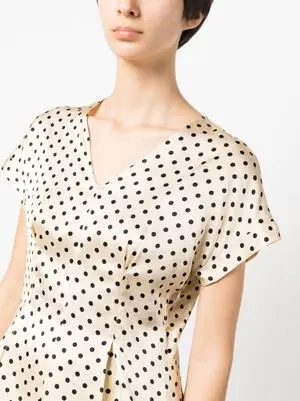 Aspesi Polka-dot Flared Blouse