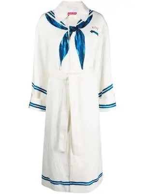 Kenzo Sailor-print Single-breasted Coat