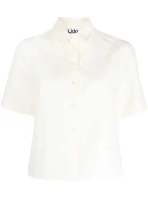 LIDO Short-sleeve Linen-blend Shirt - Neutrals
