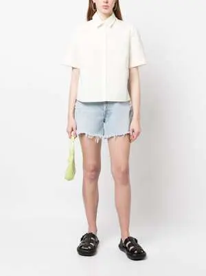 LIDO Short-sleeve Linen-blend Shirt