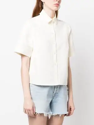 LIDO Short-sleeve Linen-blend Shirt