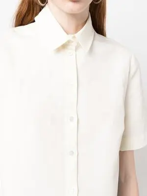 LIDO Short-sleeve Linen-blend Shirt