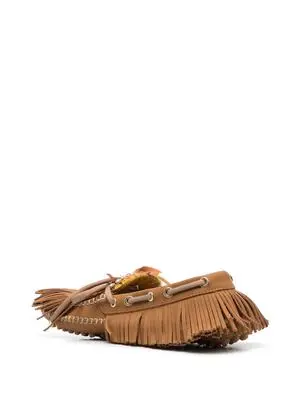 13 09 SR Fringed Leather Loafers - Brown