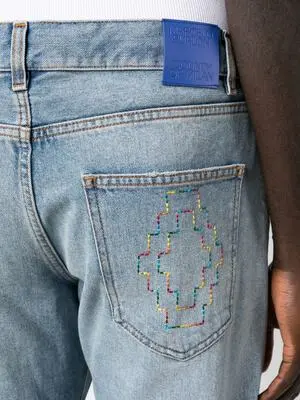COUNTY OF MILAN Marcelo Burlon Straight-leg Washed Jeans - Blue