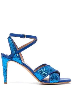 Red Valentino 95mm Crossover-strap Leather Sandals - Blue