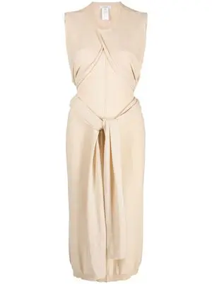 LEMAIRE Tie-detail Dress - Neutrals
