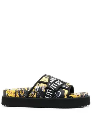 Versace Barocco Logo-print Slides