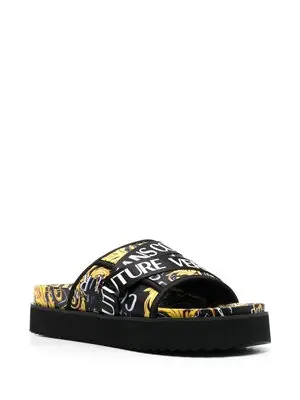 Versace Barocco Logo-print Slides