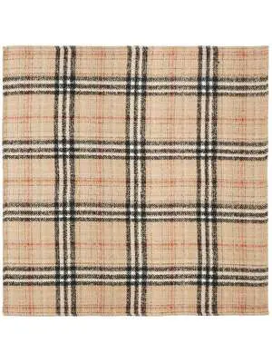 Burberry Checked Cashmere-silk Blend Tweed Blanket