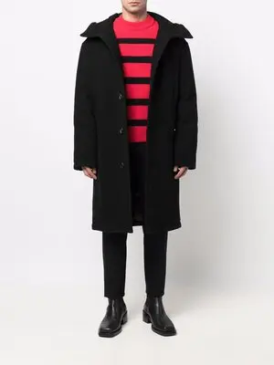 Ami Hooded Single-breasted Wool Coat