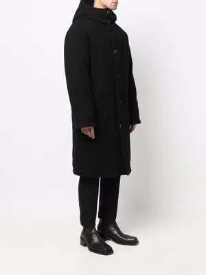 Ami Hooded Single-breasted Wool Coat