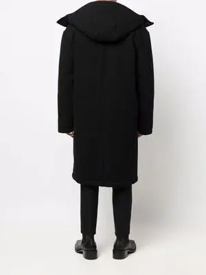 Ami Hooded Single-breasted Wool Coat