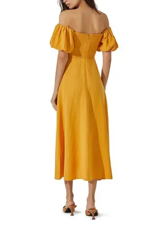 Astr The Label Off-the-shoulder A-line Dress