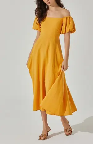 Astr The Label Off-the-shoulder A-line Dress
