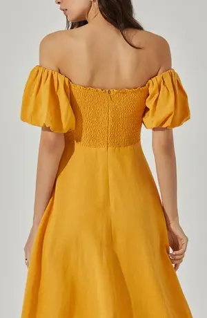 Astr The Label Off-the-shoulder A-line Dress