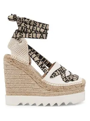 Stella McCartney Women's Gaia Canvas Wedge Sandals - Camelia  - Camelia