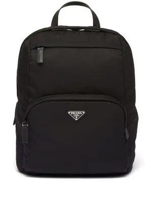 Prada Triangle-logo Zipped Backpack - Black