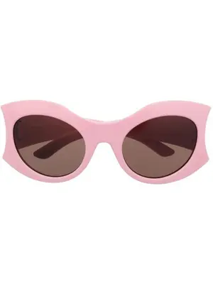 Balenciaga Side Logo-plaque Sunglasses - Pink