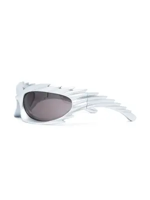 Balenciaga Spike Rectangle Sunglasses - Silver