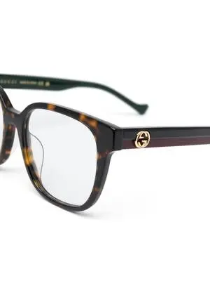 Gucci Tortoiseshell Square-frame Glasses
