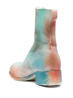 Guidi Spray-paint Effect Boots - Blue