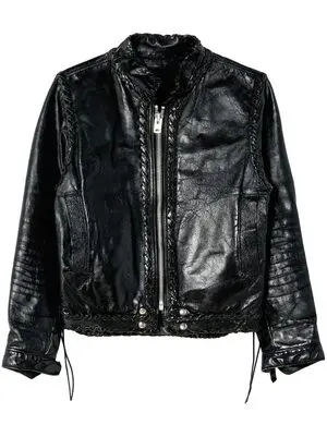 RE/DONE Whipstitch Leather Jacket - Black
