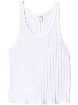 RE/DONE Ribbed-knit Tank Top - White