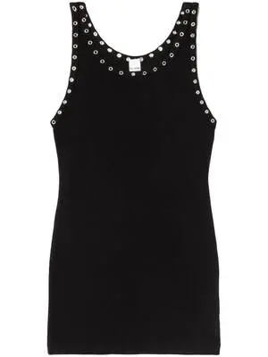 RE/DONE Eyelet Stretch-cotton Tank Dress - Black