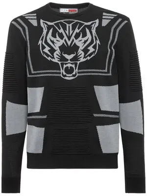 PLEIN SPORT Logo-print Knitted Jumper